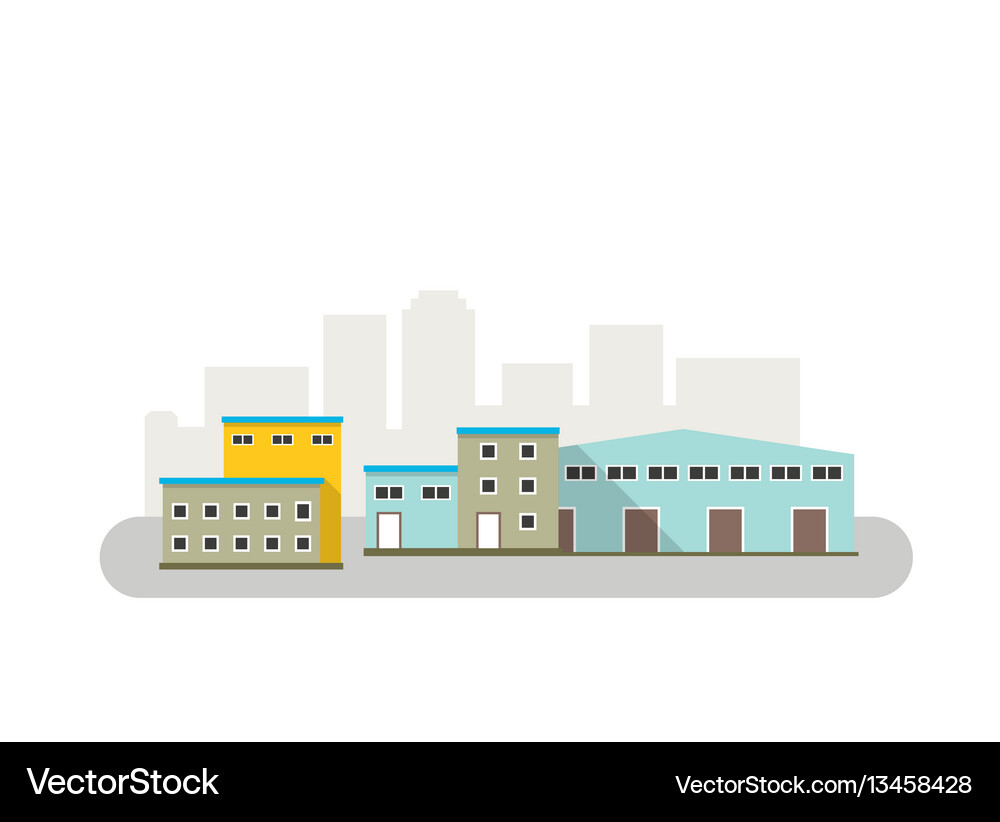 Warehouse icon in flat style isolated Royalty Free Vector