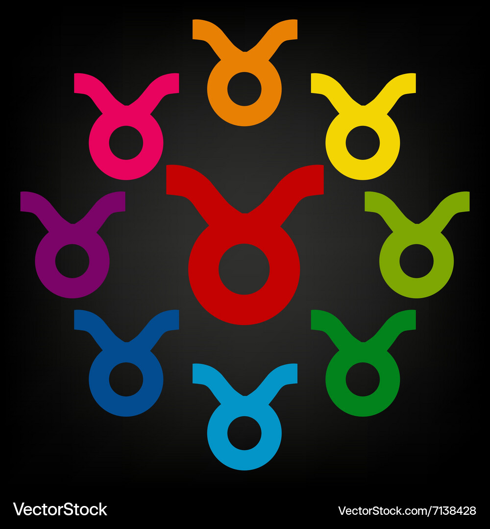 Zodiac sign taurus signs set Royalty Free Vector Image