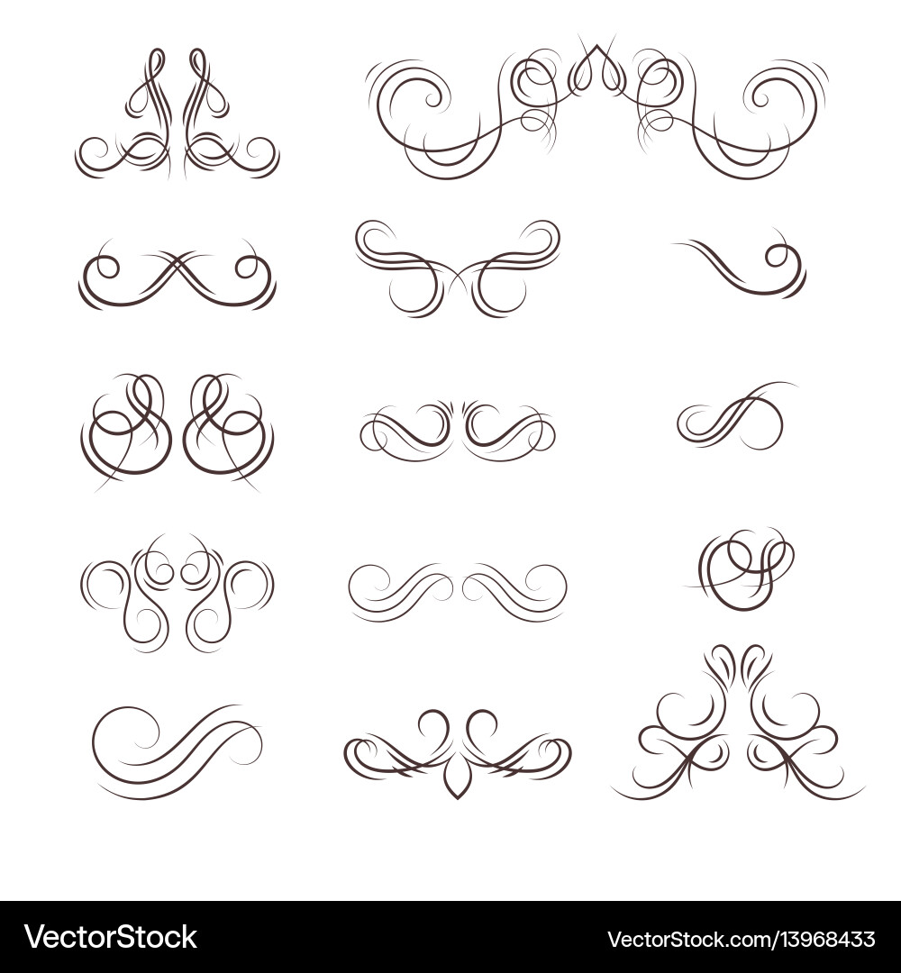 A collection of decorative monograms Royalty Free Vector