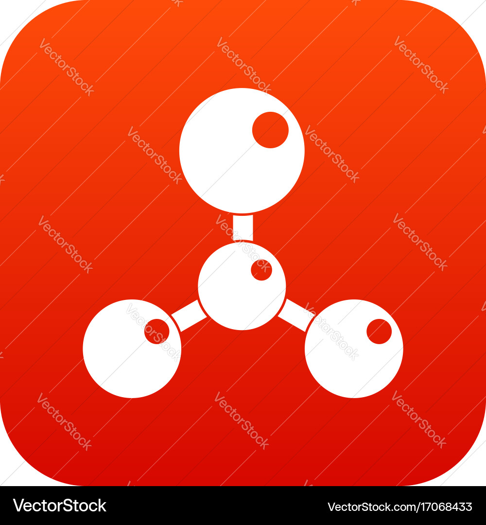 Chemical and physical molecules icon digital red Vector Image