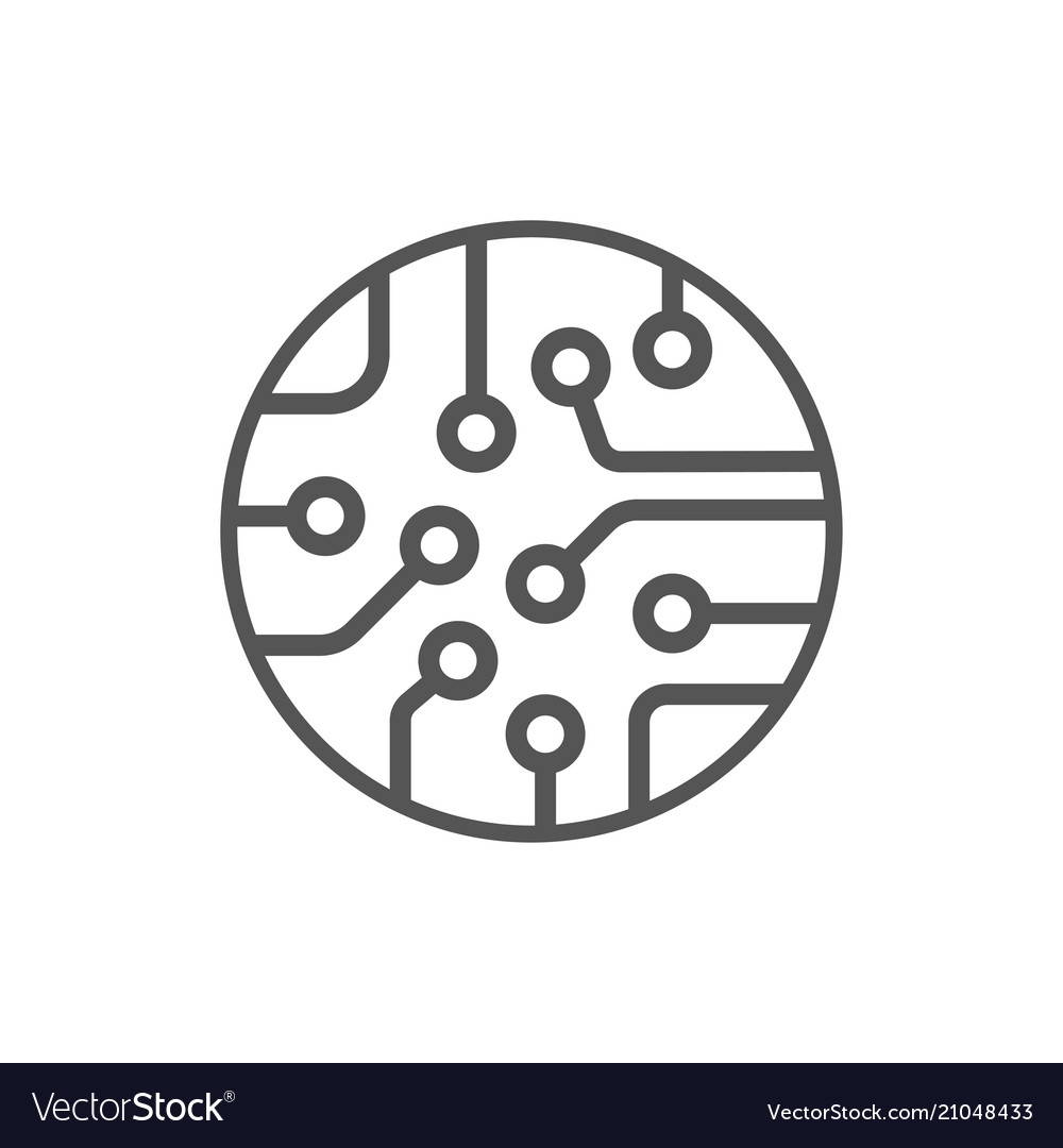 Cpu icon processor technology Royalty Free Vector Image