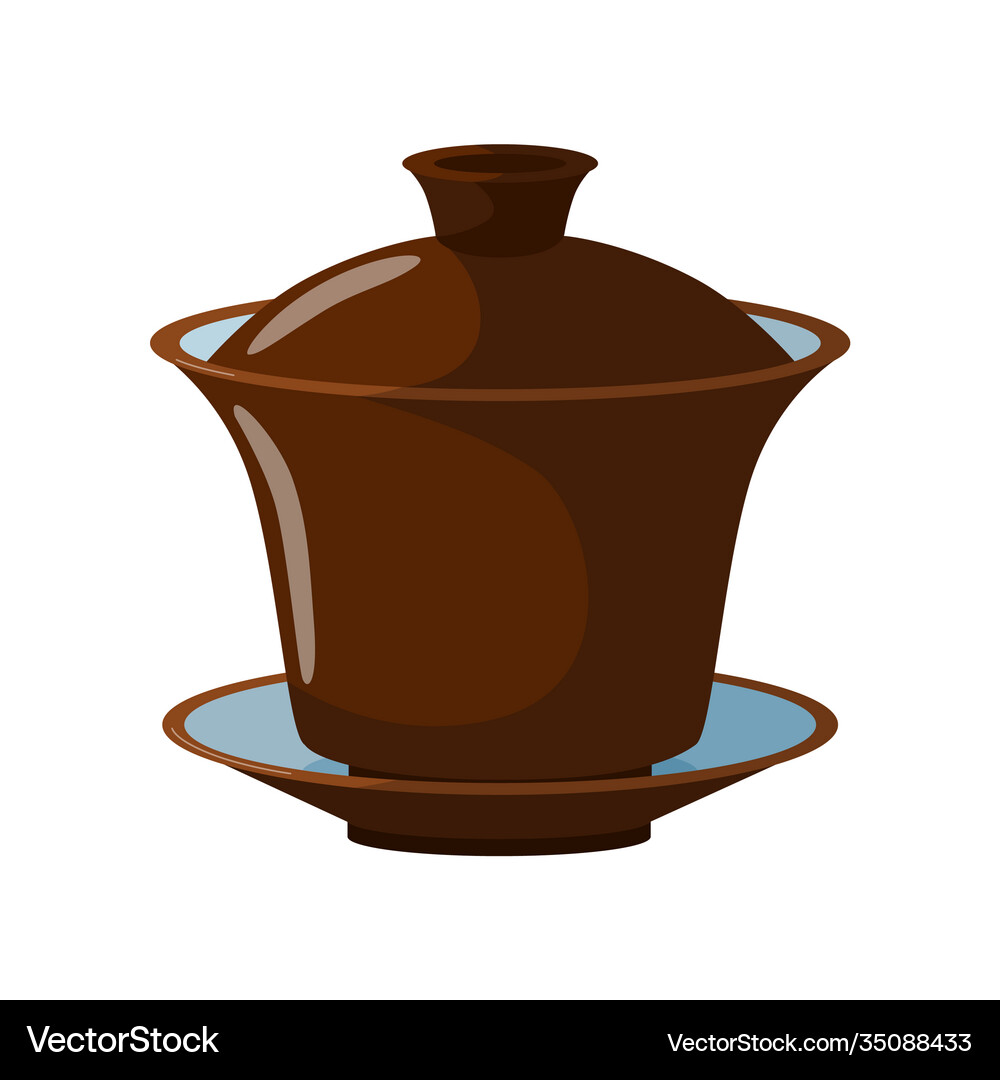 Gaiwan element for chinese tea ceremony on white Vector Image