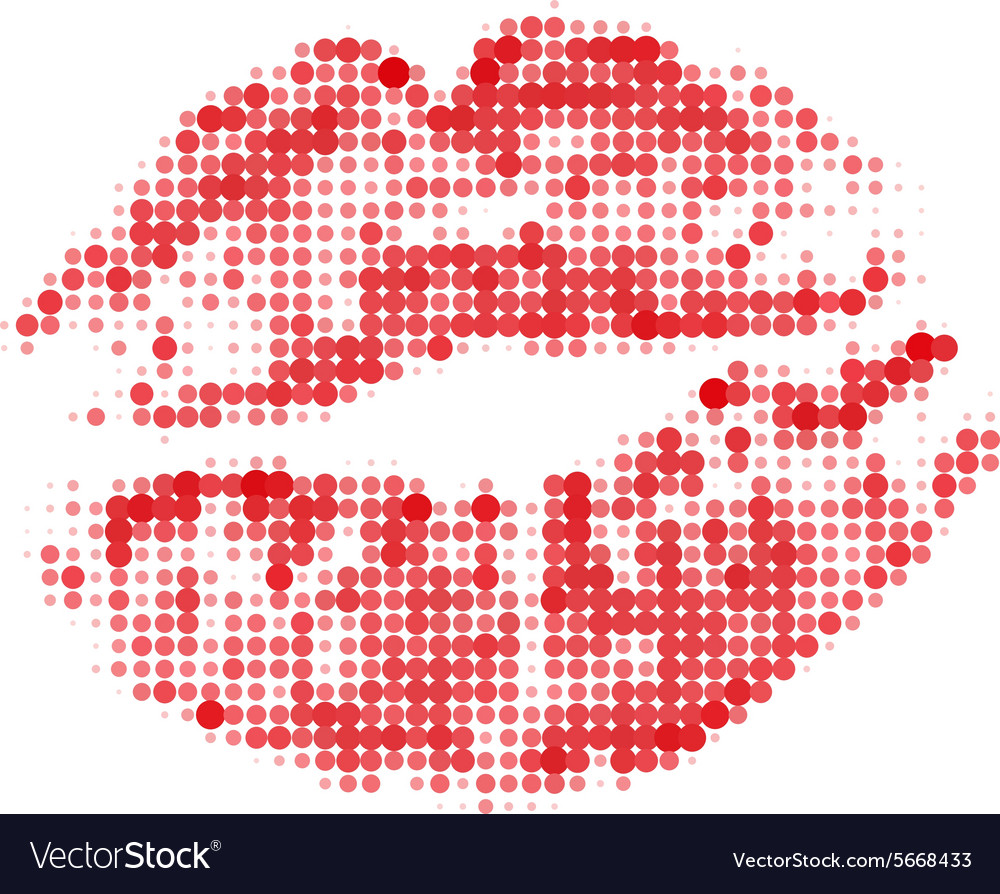 Halftone lips Royalty Free Vector Image - VectorStock