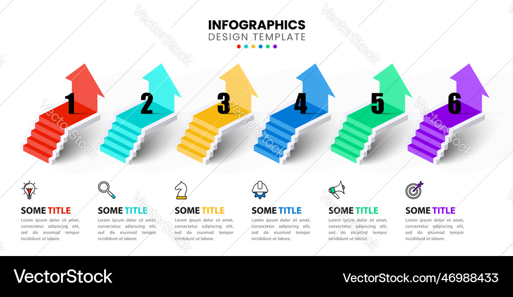 Infographic template with icons and 6 options Vector Image