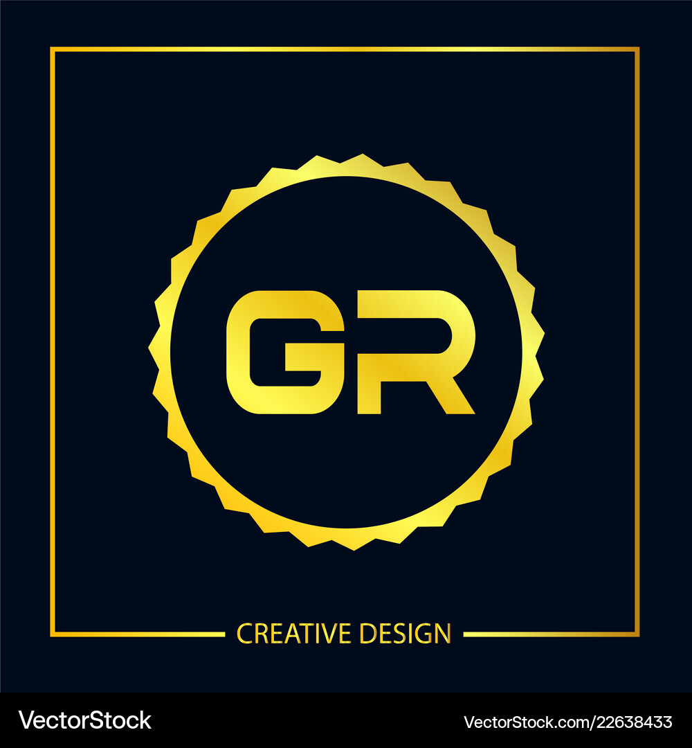Initial letter gr logo template design Royalty Free Vector