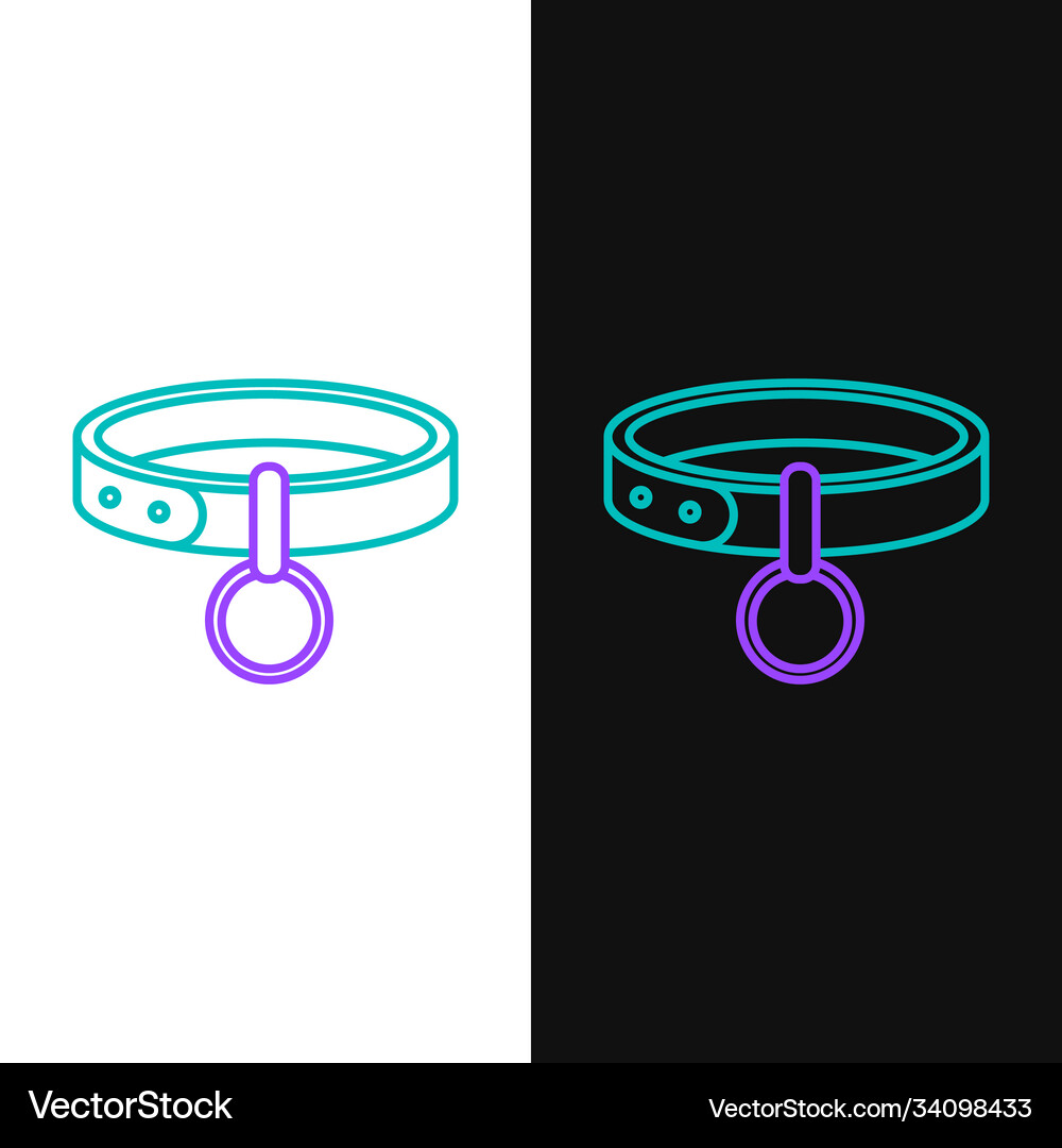 Line collar with name tag icon isolated on white Vector Image