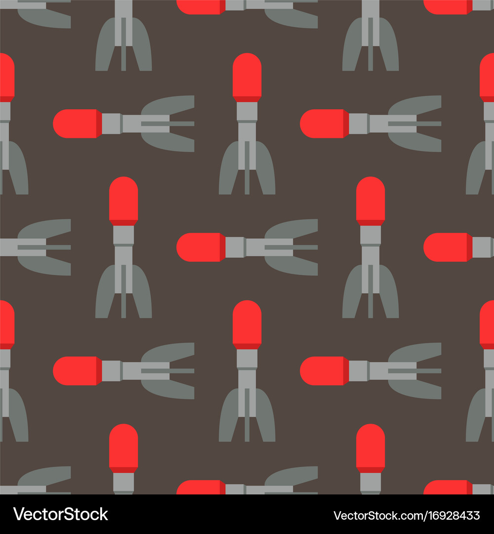 Missile rocket seamless pattern Royalty Free Vector Image