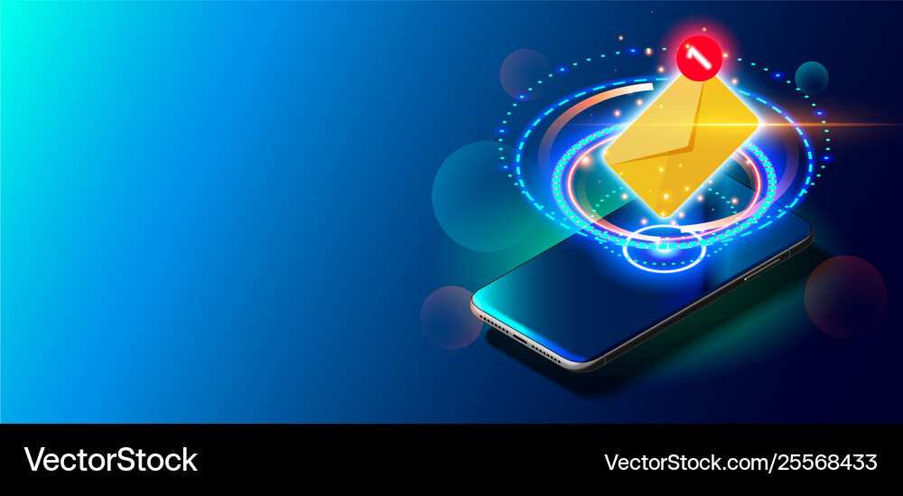 Modern mobile cell phone on colorful background Vector Image