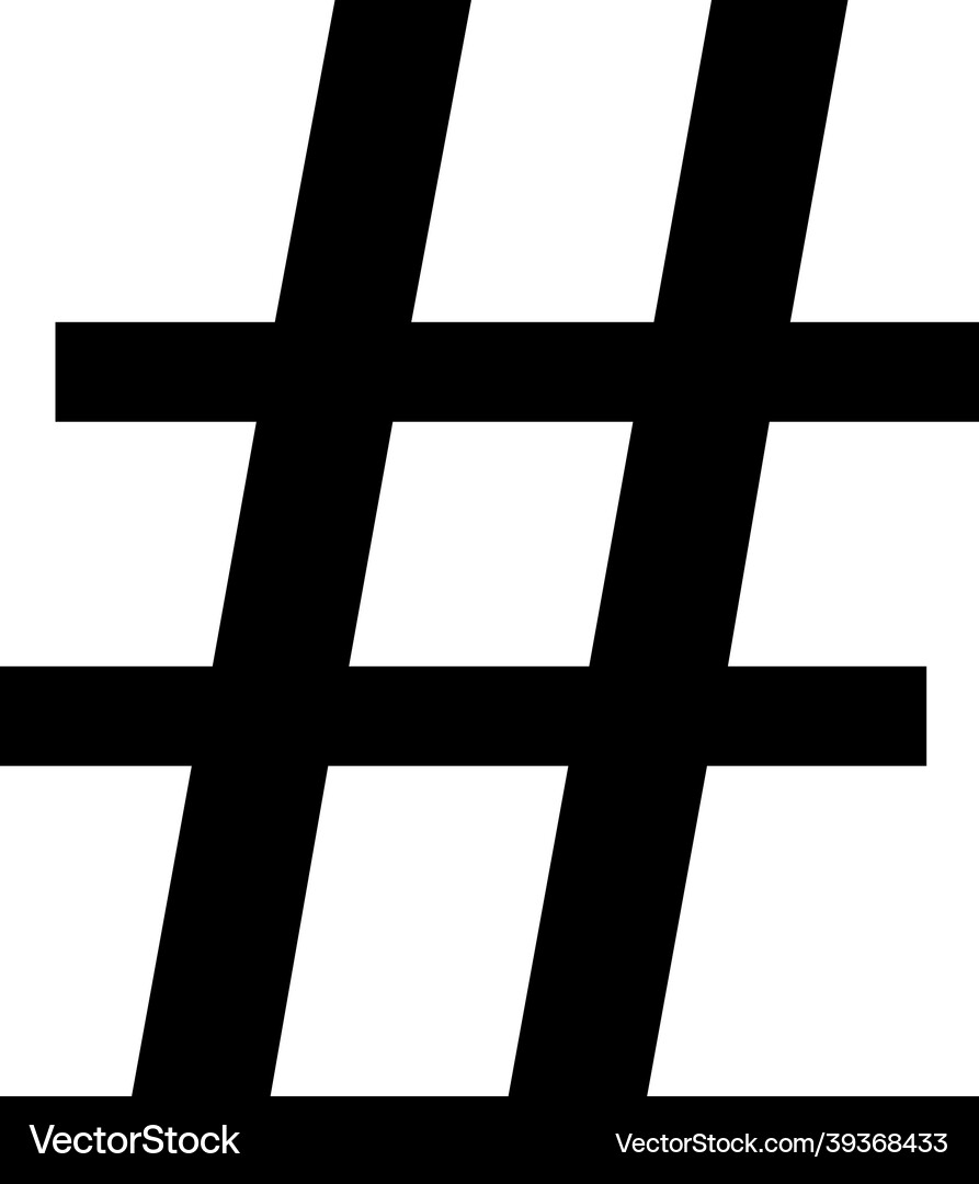 Number sign icon isolated on white background Vector Image