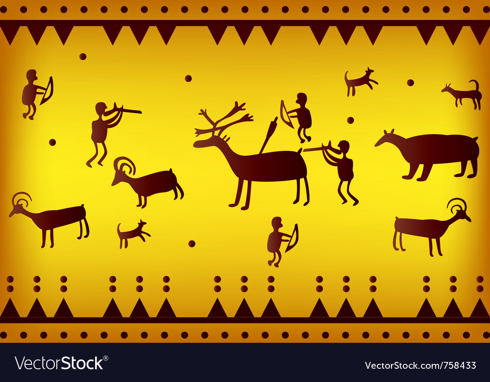 Primitive figures Royalty Free Vector Image - VectorStock Primitive figures Royalty Free Vector Image - VectorStock