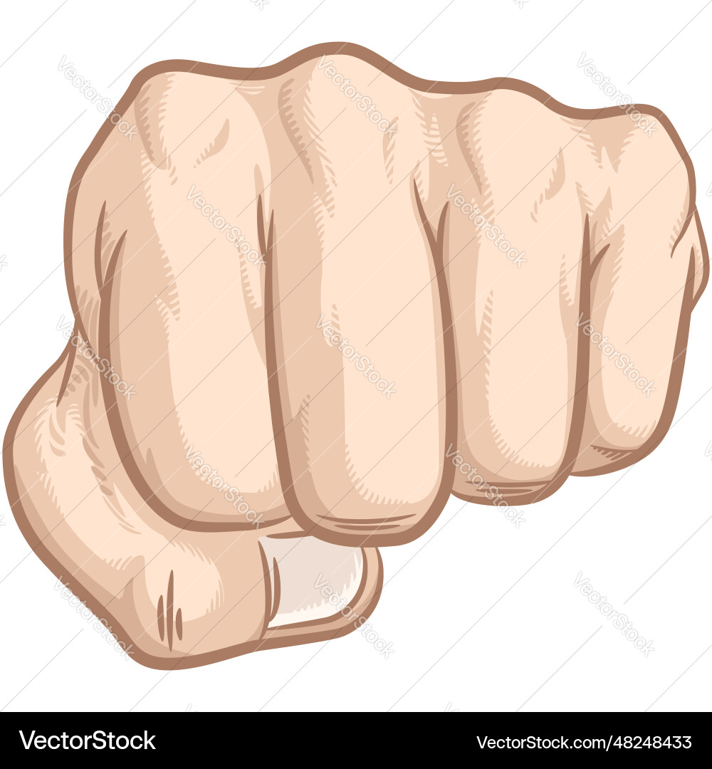 Punch hitting front martial art fist Royalty Free Vector