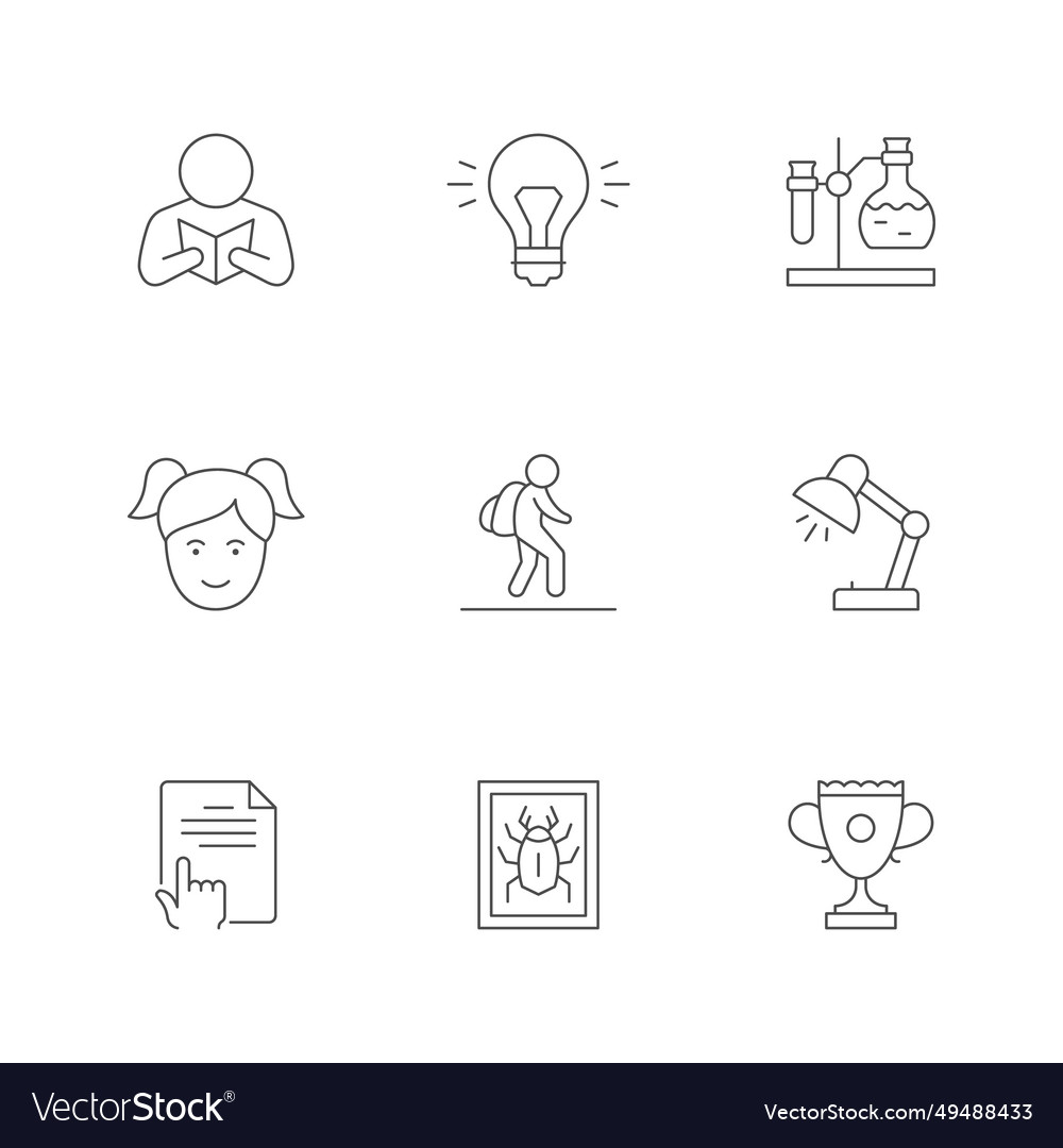Set line icons of school Royalty Free Vector Image