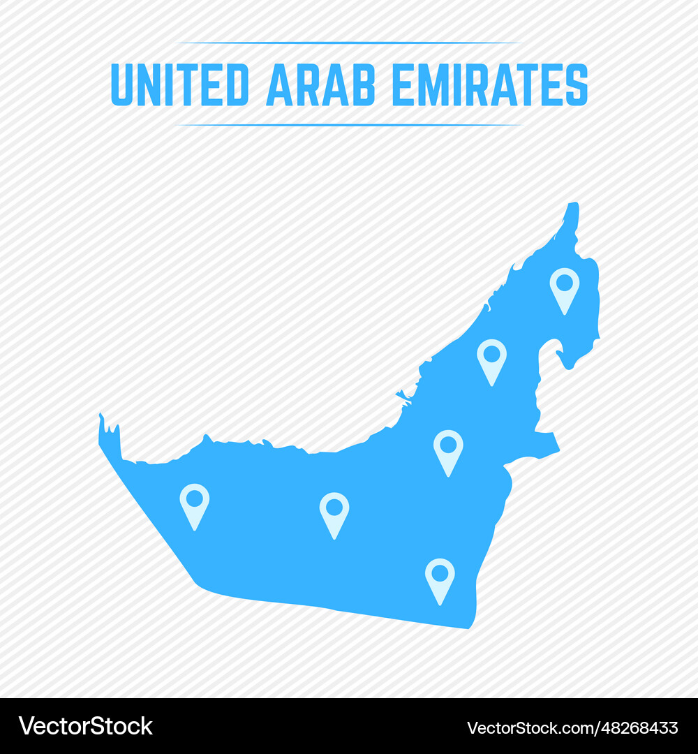 United arab emirates simple map with icons Vector Image
