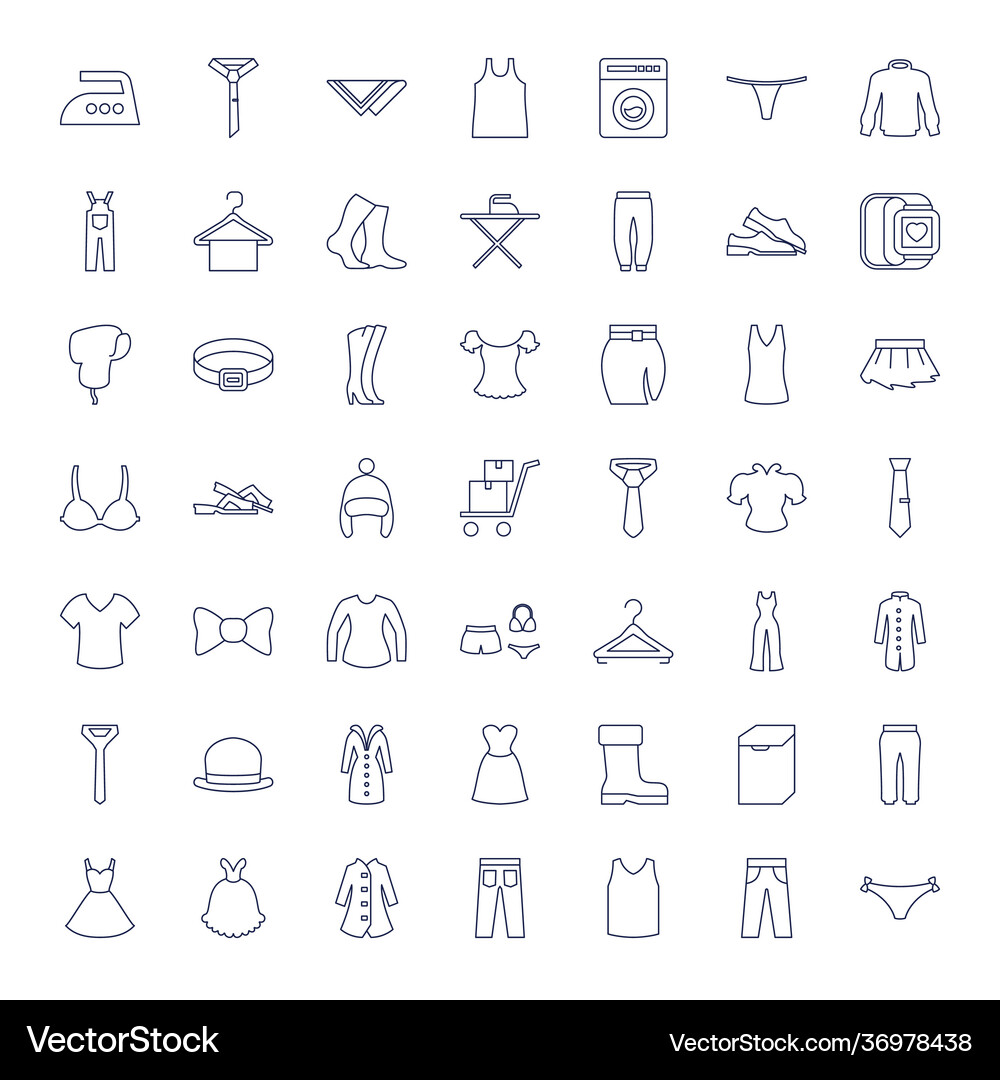 49 clothing icons Royalty Free Vector Image - VectorStock