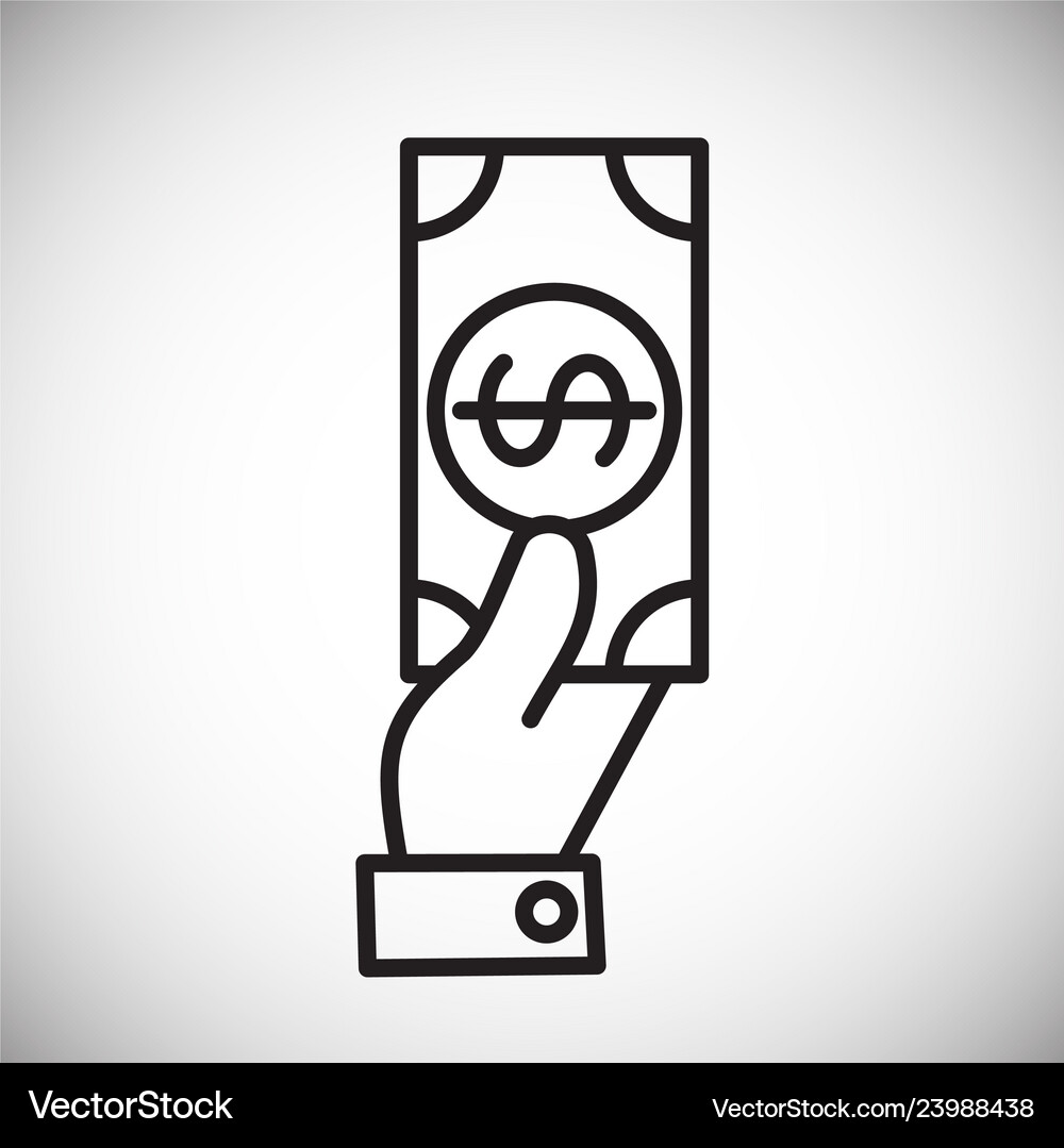 Cash dollar line icon on white background Vector Image