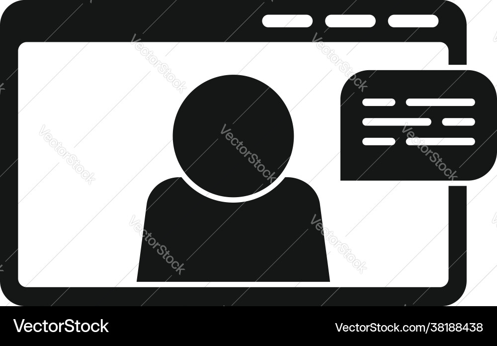 Chat online meeting icon simple style Royalty Free Vector