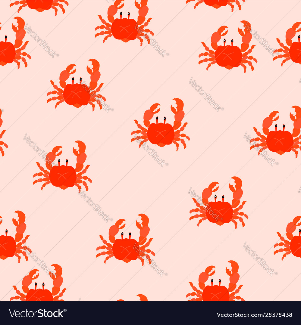 Crab seamless pattern fabric and wrapping paper Vector Image