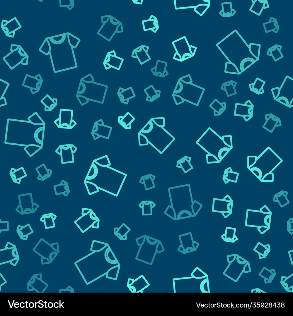 Green line t-shirt icon isolated seamless pattern Vector Image