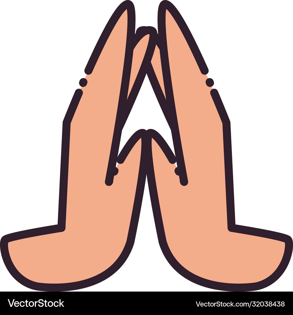 Indian namaste hands fill style icon design Vector Image