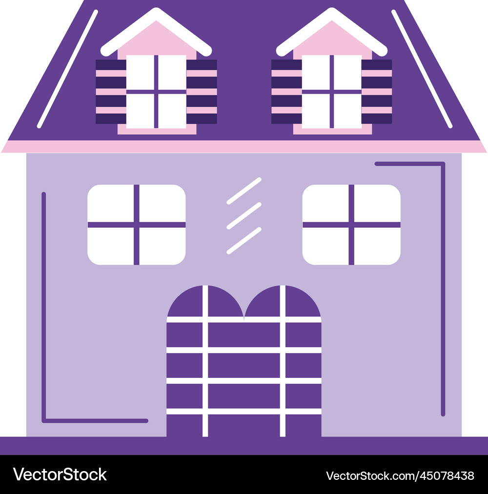 Isolated colored doll house toy icon Royalty Free Vector