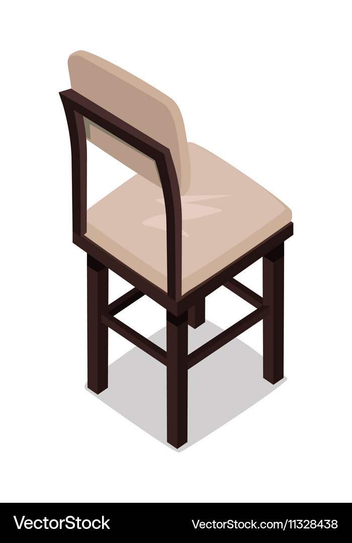 Isometric Wooden Kitchen Chair Royalty Free Vector Image