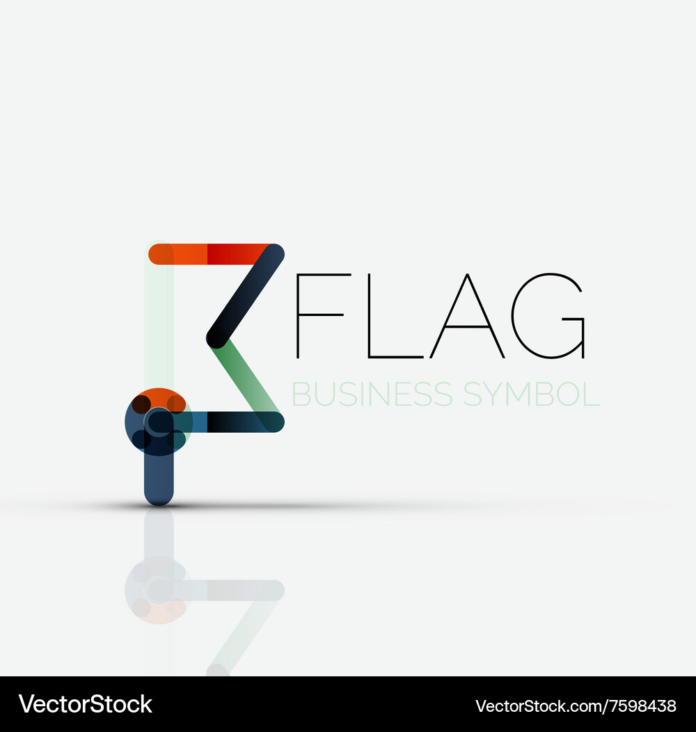 Logo flag abstract linear geometric business icon Vector Image