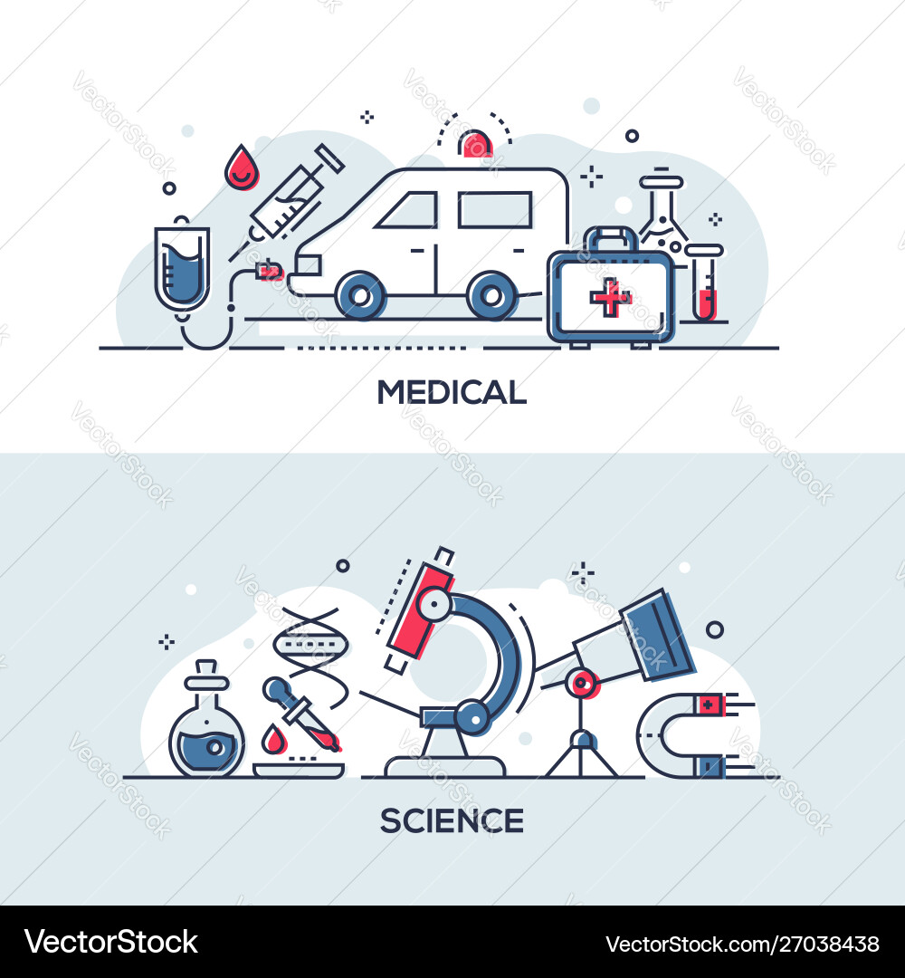 Medical and science - modern line design style Vector Image