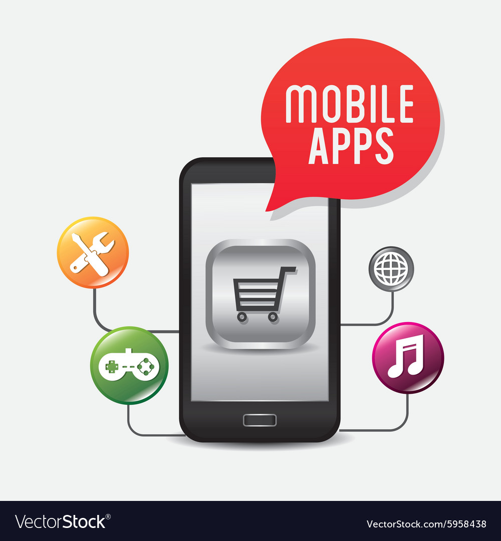 Mobile apps design Royalty Free Vector Image - VectorStock