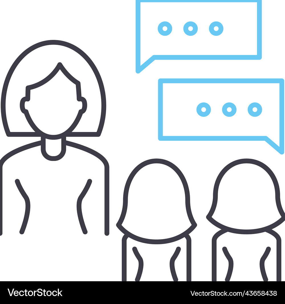 Press conference line icon outline symbol Vector Image