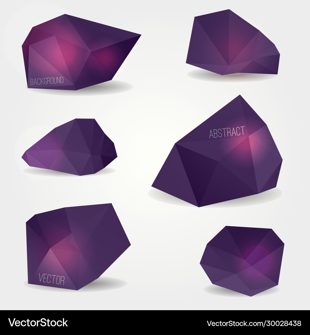 Set abstract modern crystal shapes can be used Vector Image
