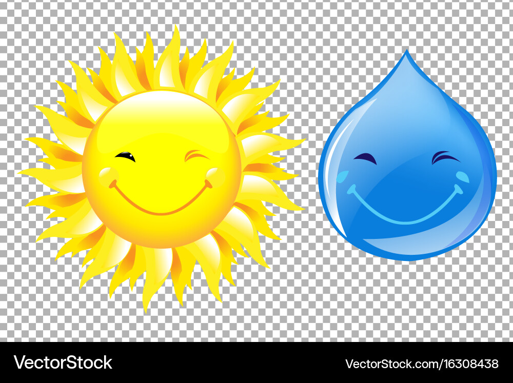 Sun and drop Royalty Free Vector Image - VectorStock