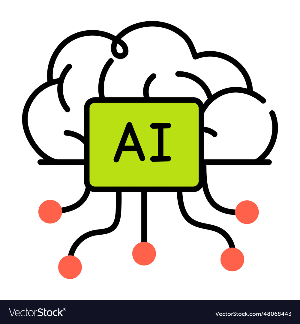 Ai cloud Royalty Free Vector Image - VectorStock