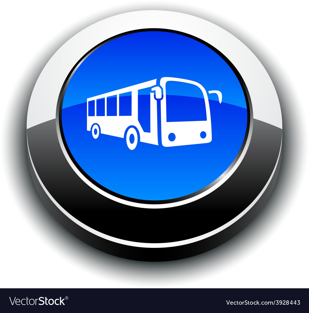 Bus 3d round button Royalty Free Vector Image - VectorStock