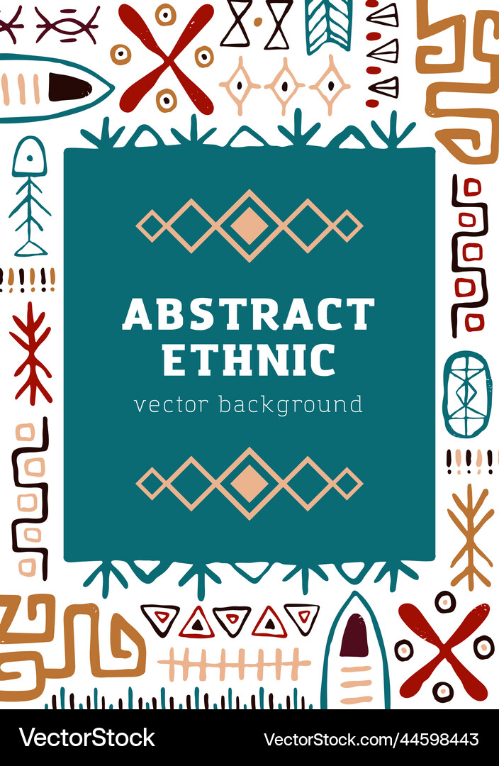 Card design with ethnic ornament frame african Vector Image
