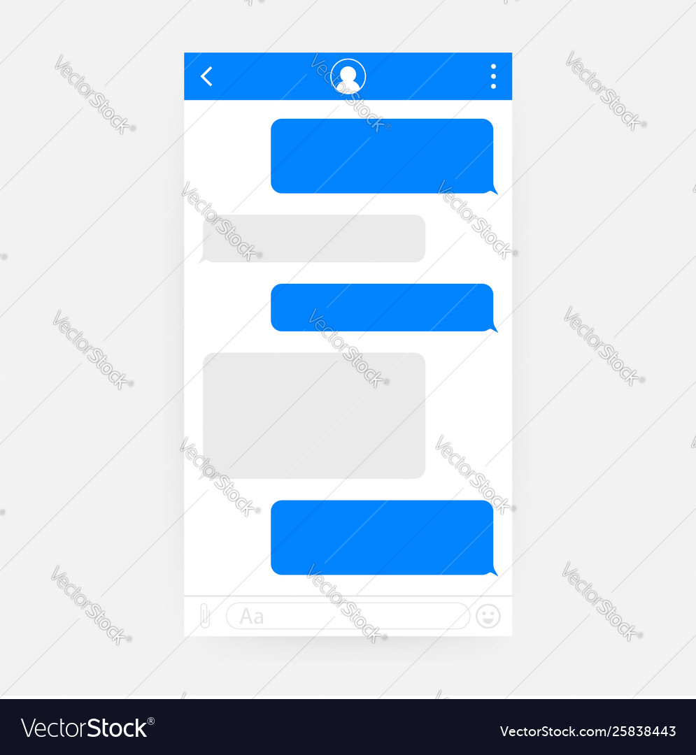 Chat interface application with dialogue window Vector Image