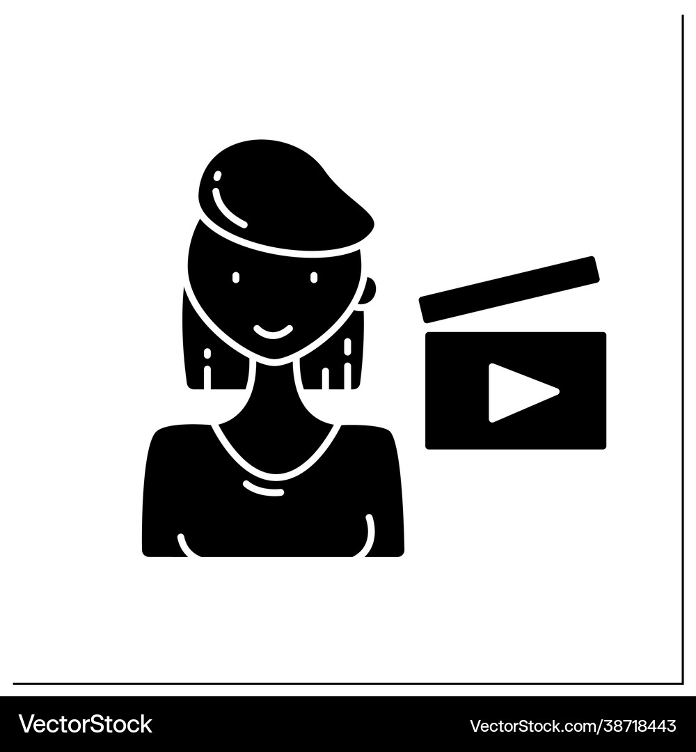 Film director glyph icon Royalty Free Vector Image