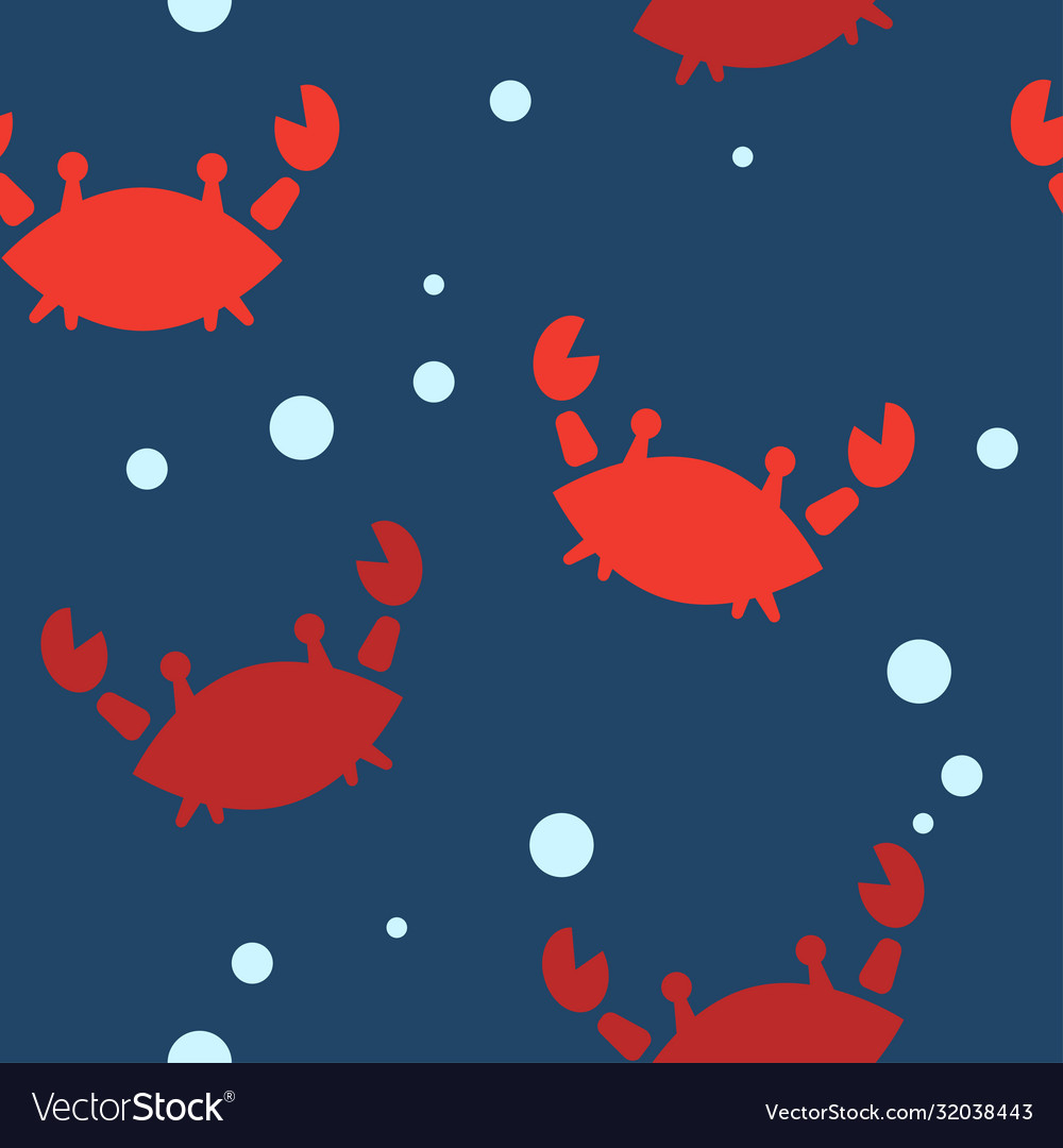 Funny red crabs pattern Royalty Free Vector Image