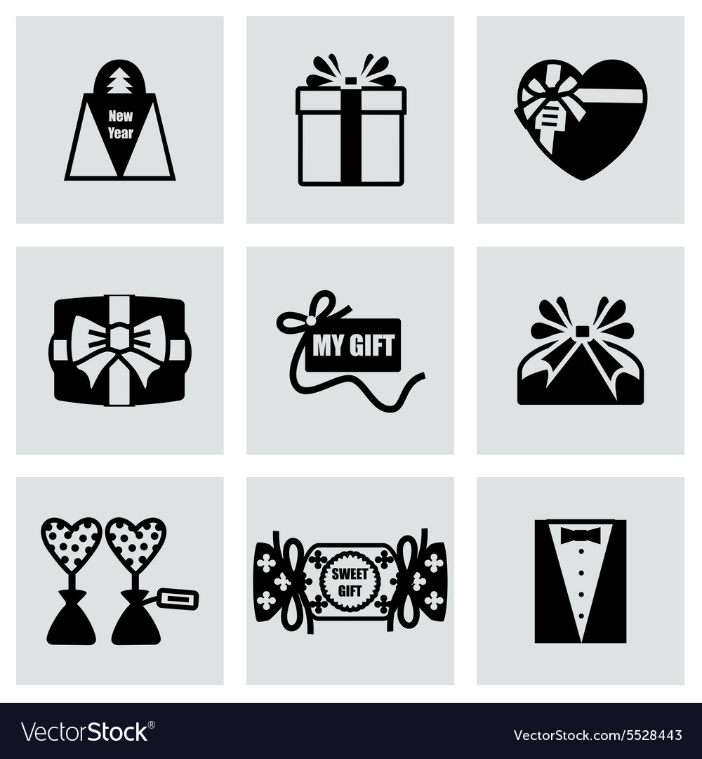 Gift icon set Royalty Free Vector Image - VectorStock