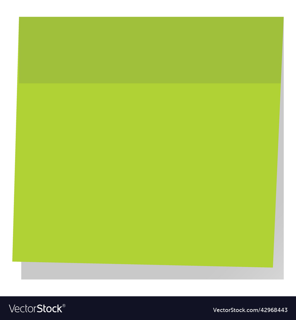 Green post it note Royalty Free Vector Image - VectorStock