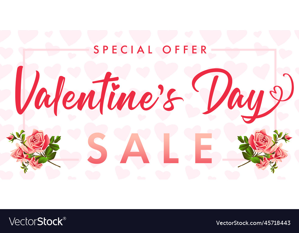 Happy valentines day rose flower and hearts sale p