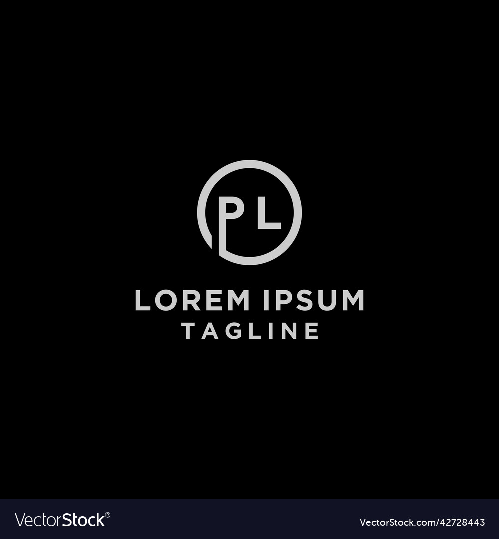 Pl circle logo Royalty Free Vector Image - VectorStock