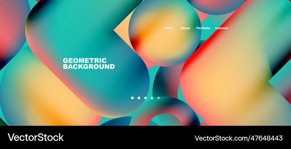 Round shapes and circles with liquid gradients Vector Image