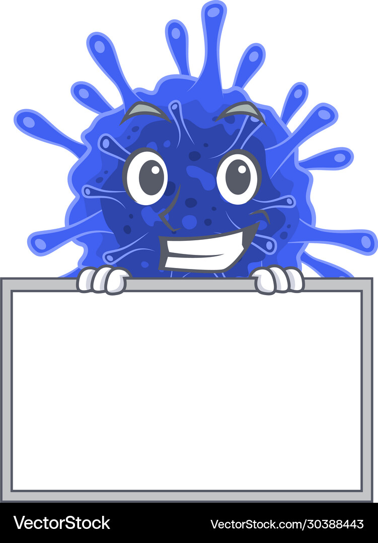 Smiley bacteria coronavirus cartoon bring board Vector Image