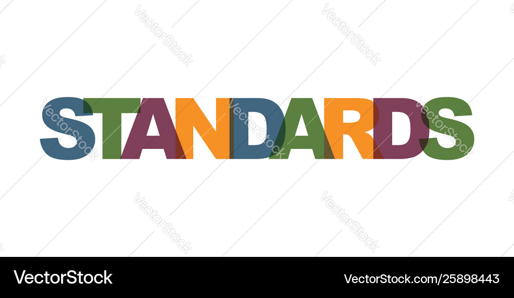 Standards business card text modern lettering Vector Image
