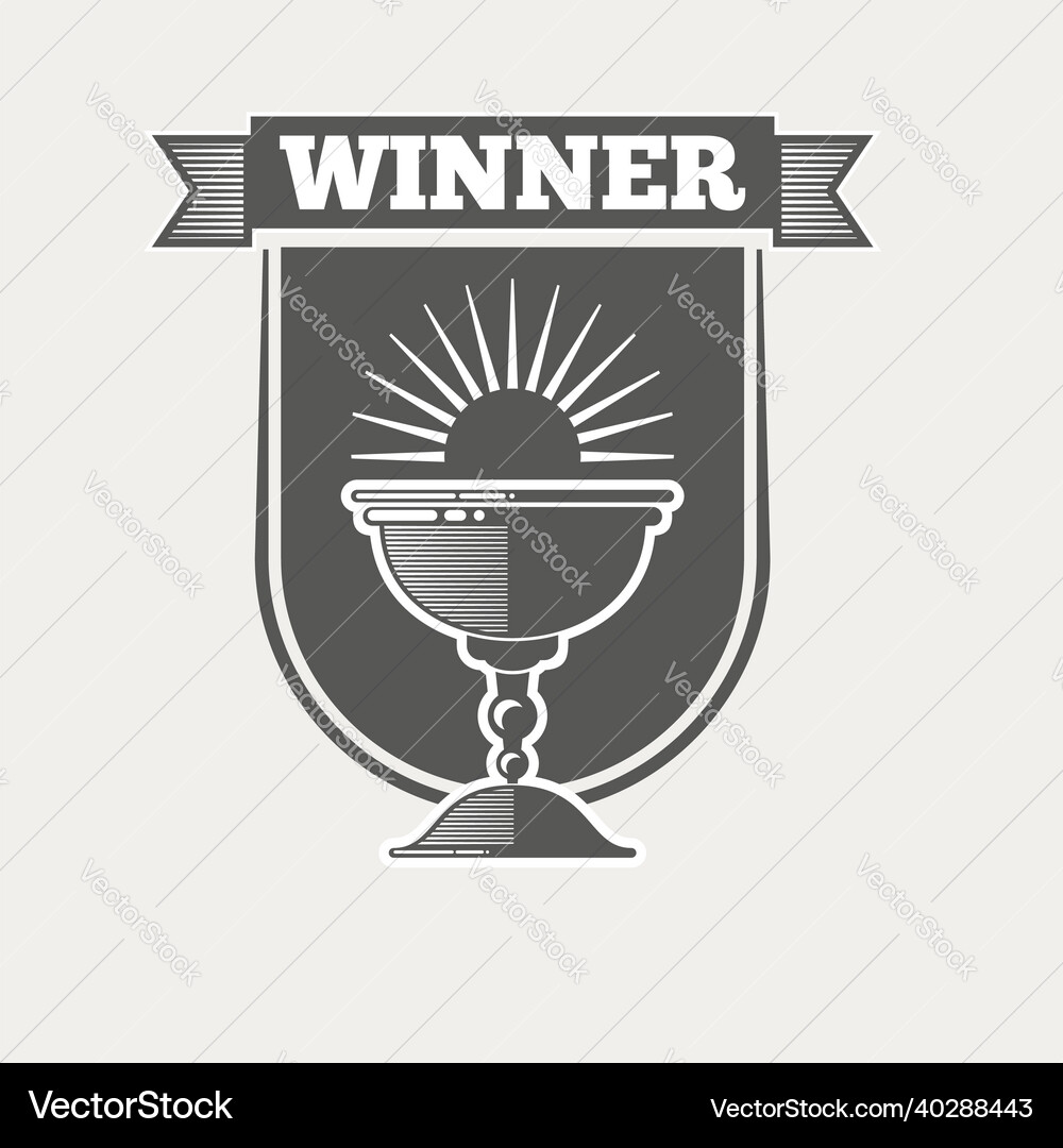 Trophy cup champion label Royalty Free Vector Image