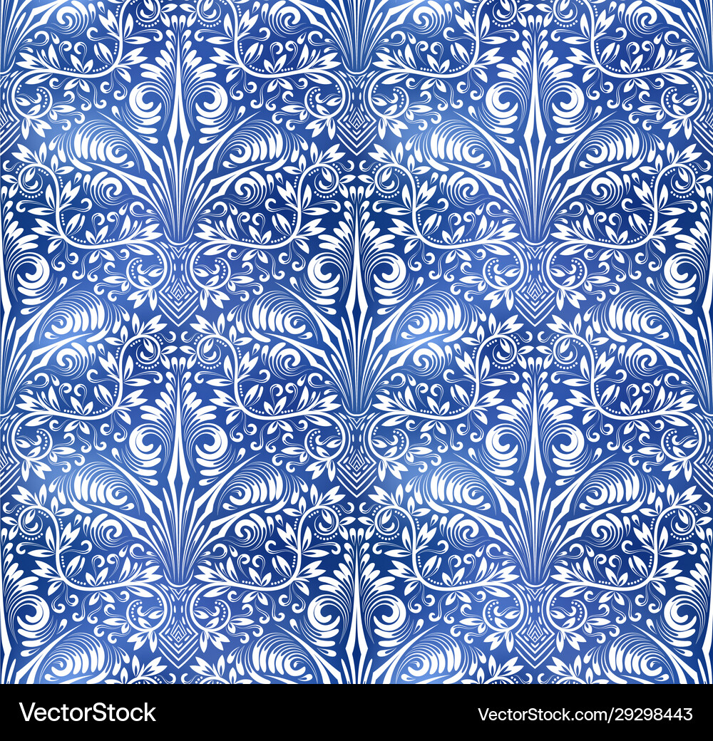 Vintage indigo dyed seamless pattern ethnic blue Vector Image