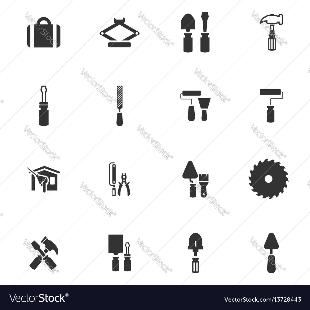 Work tools icons set Royalty Free Vector Image