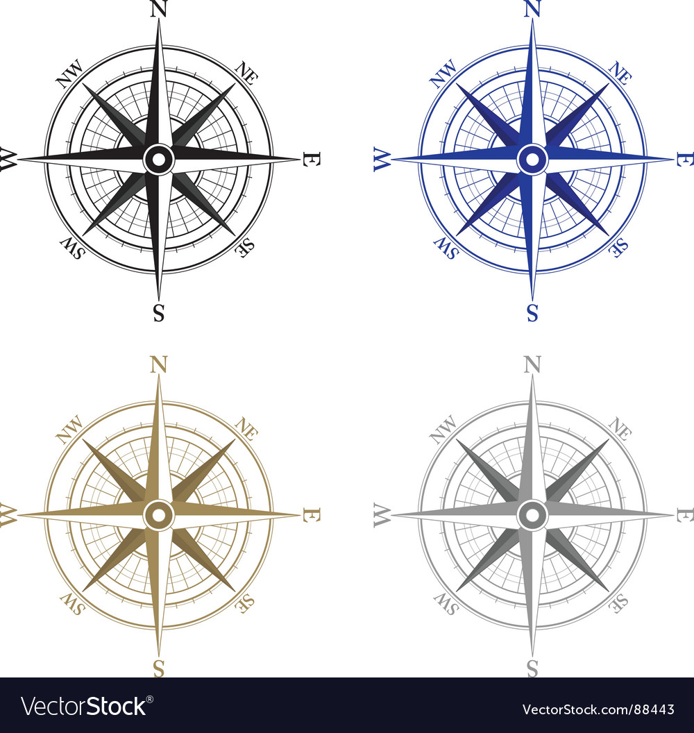 World Map Compass Royalty Free Vector Image - VectorStock