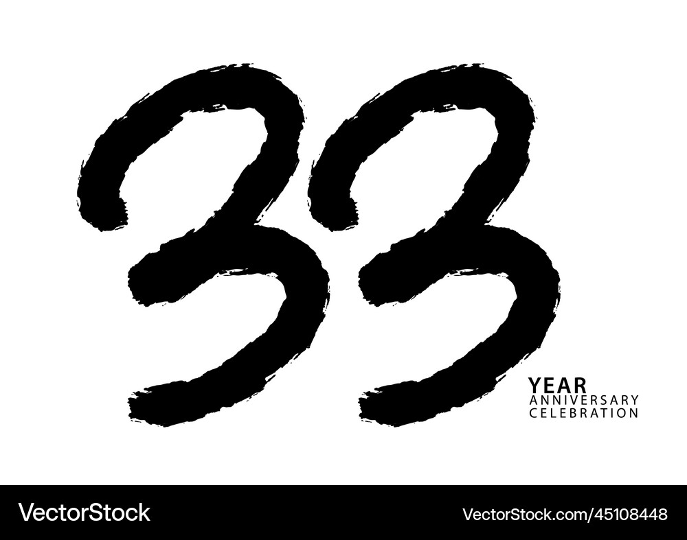 33 year anniversary celebration black color Vector Image