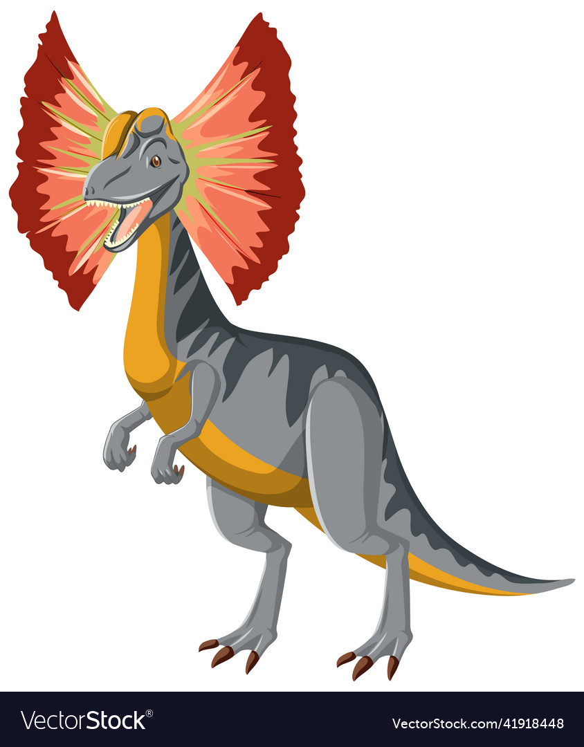 A dinosaur dilophosaurus on white background Vector Image